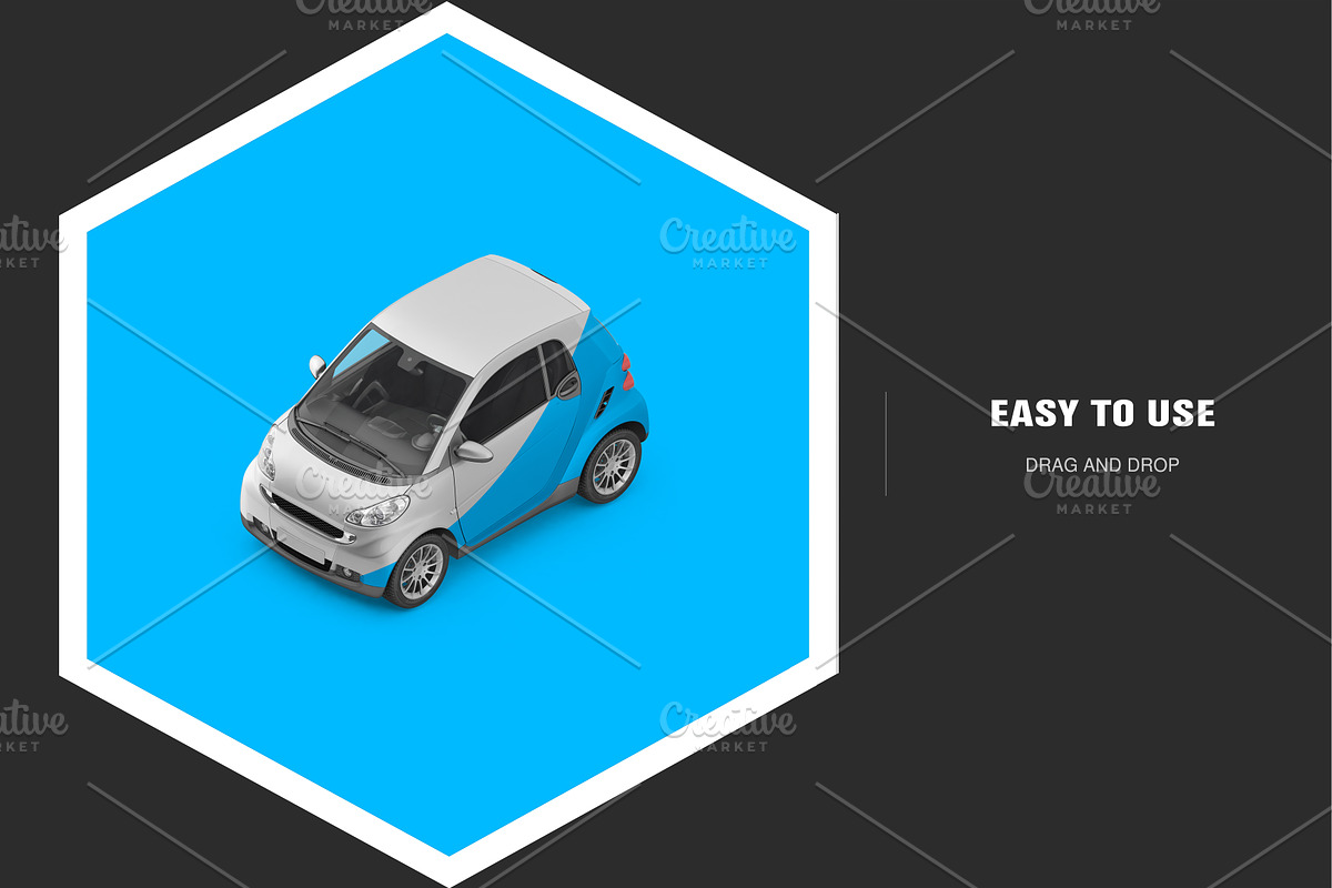 Isometric Smart Car Mock-up, a Mockup by IsometricWorld
