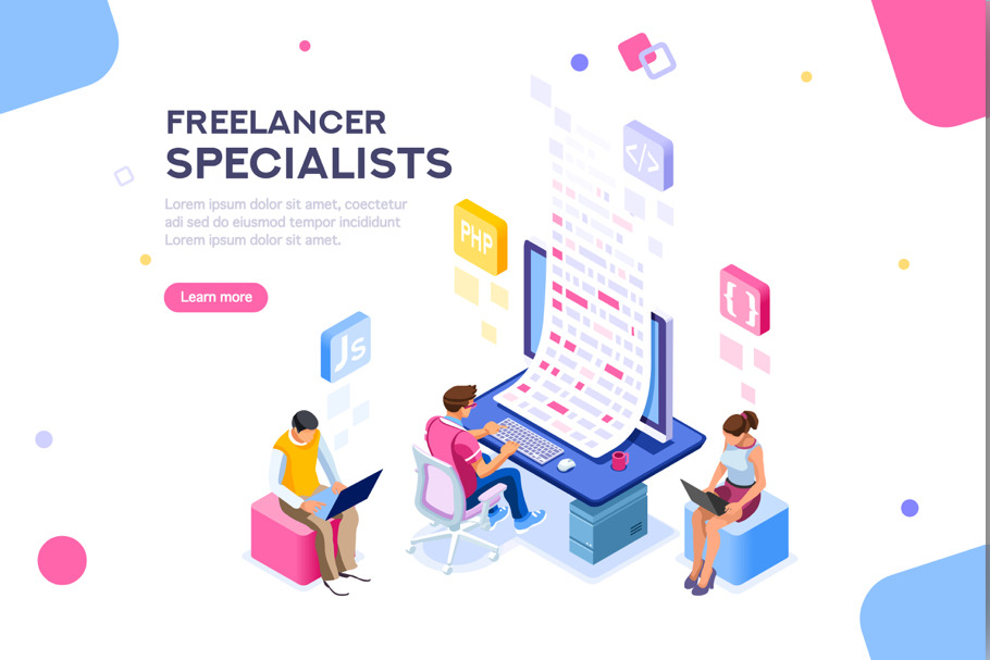 Freelancer Editable Template Banner, a Person Illustration by Aurielaki ...