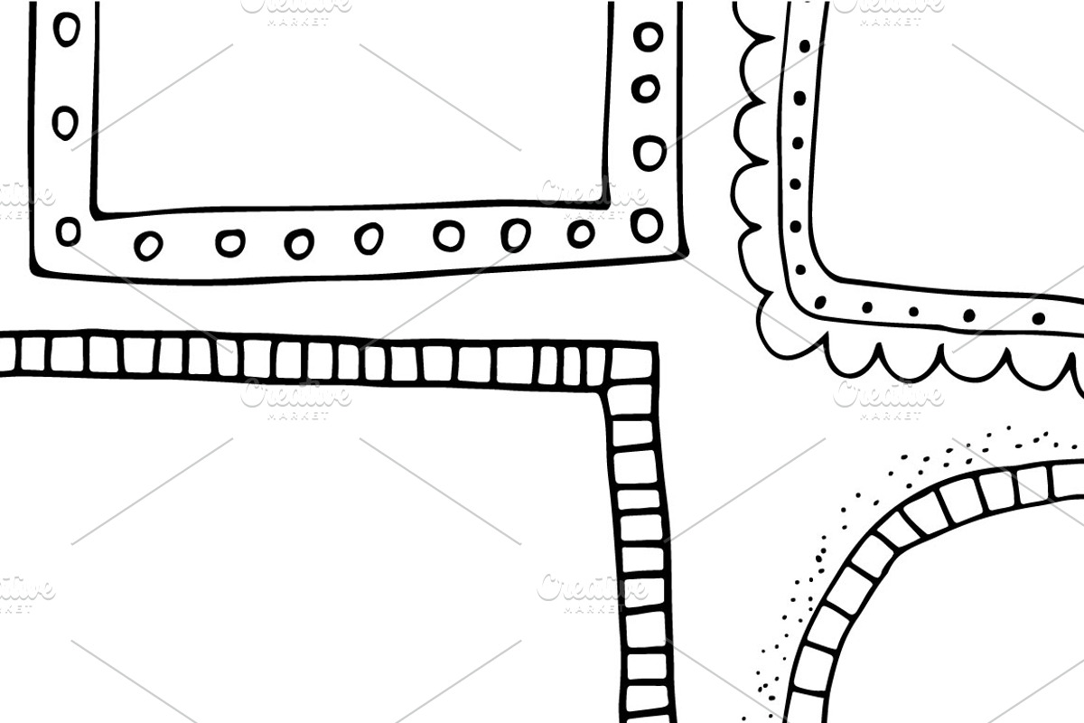 Doodle frames, a Decorative Illustration by Wild Rose