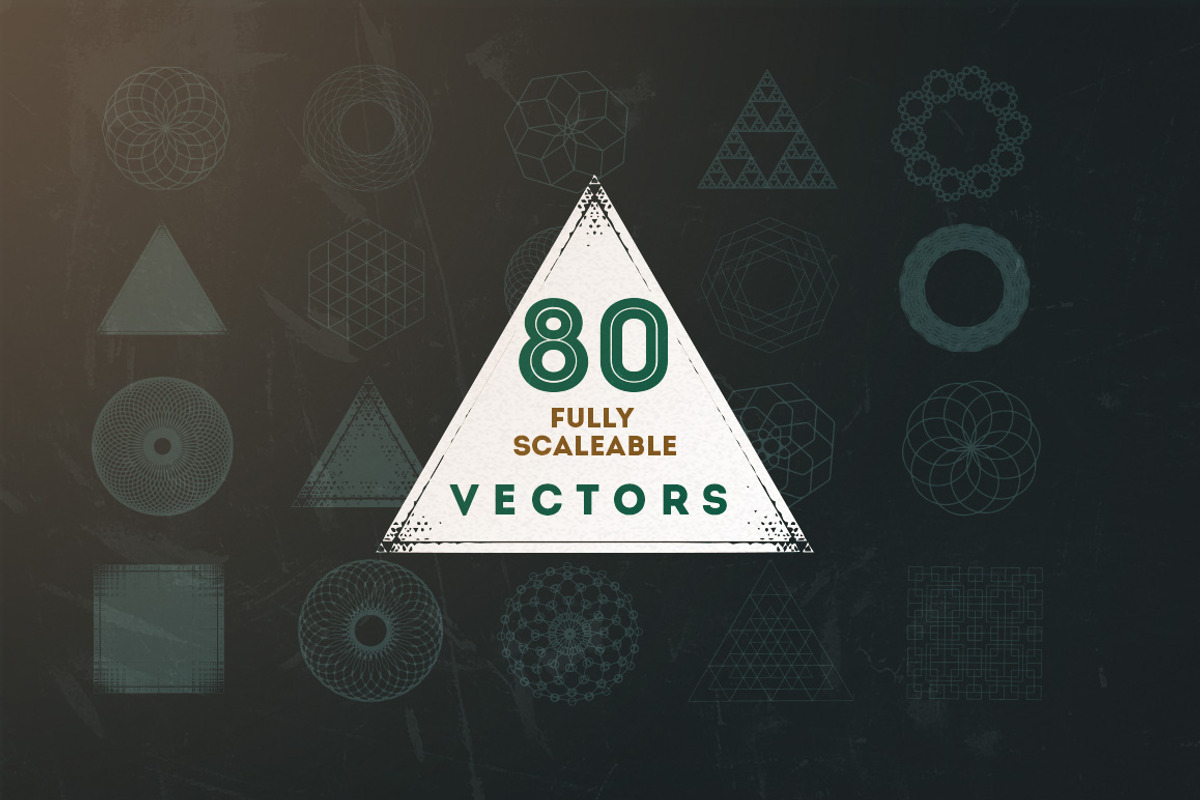 80 Geometric Vectors Bundle, an Object Graphic by Layerform Design Co.