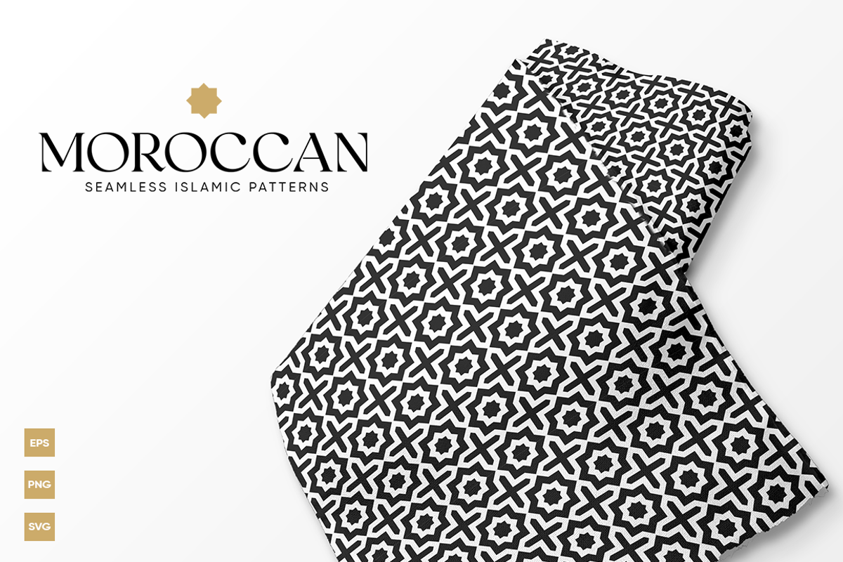 Moroccan Islamic Tiles Patterns Set, a Pattern Graphic by Soufone
