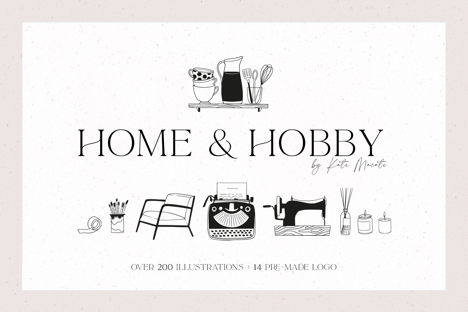 Home & Hobby | Line Logo kit, a Branding & Logo Template by Kate Macate