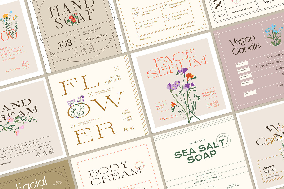 Botanical Label Design Bundle