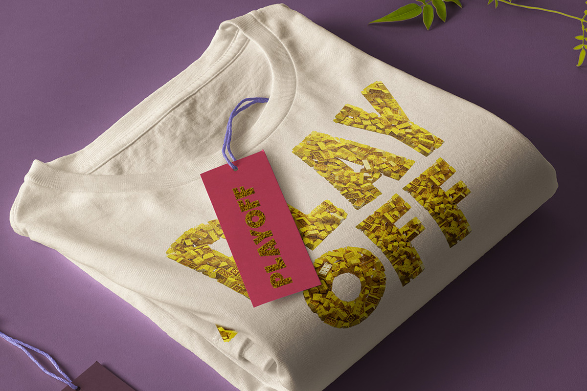 Yellow Lego Bricks Font, a Font by Handmadefont