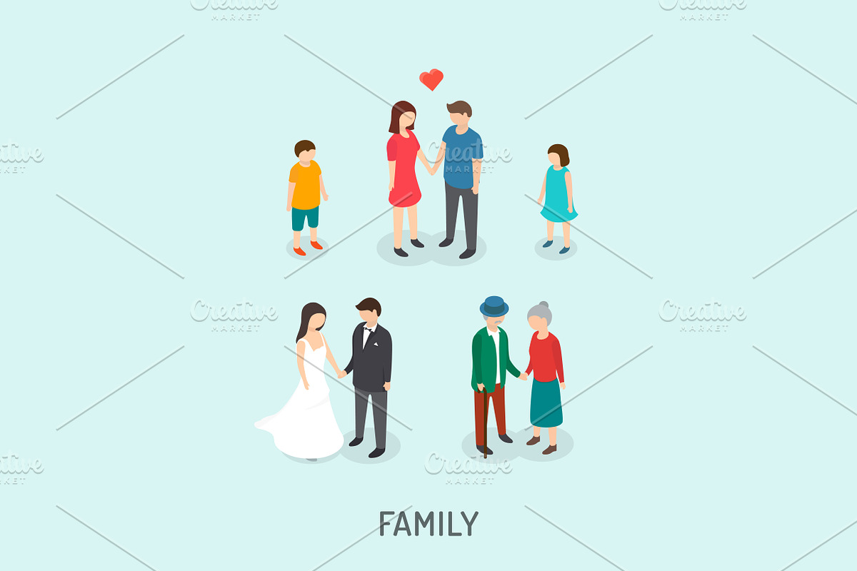 Isometric People Set, a Person Illustration by GlebTagirov