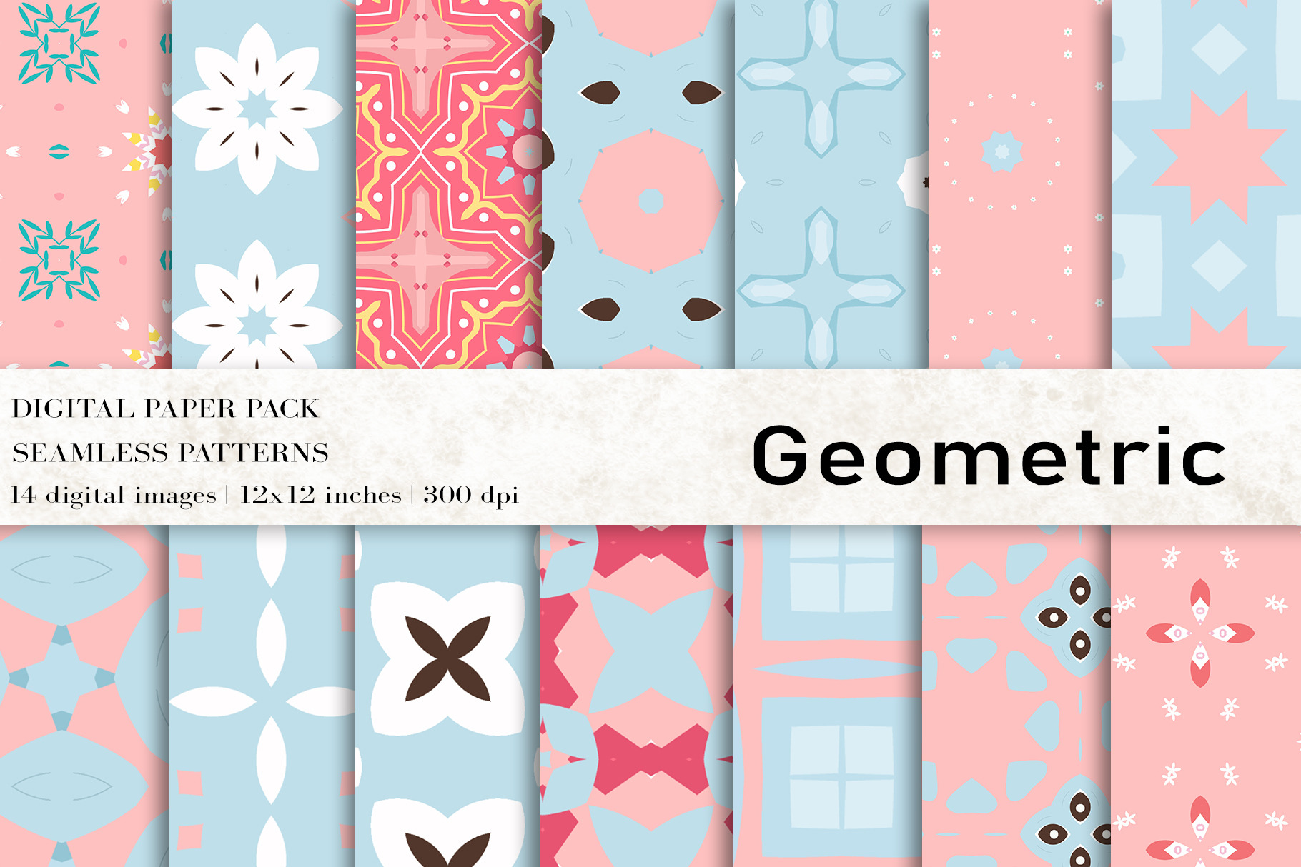 Geometric Digital Papers, a Pattern Graphic by BonaDesigns | Creative ...
