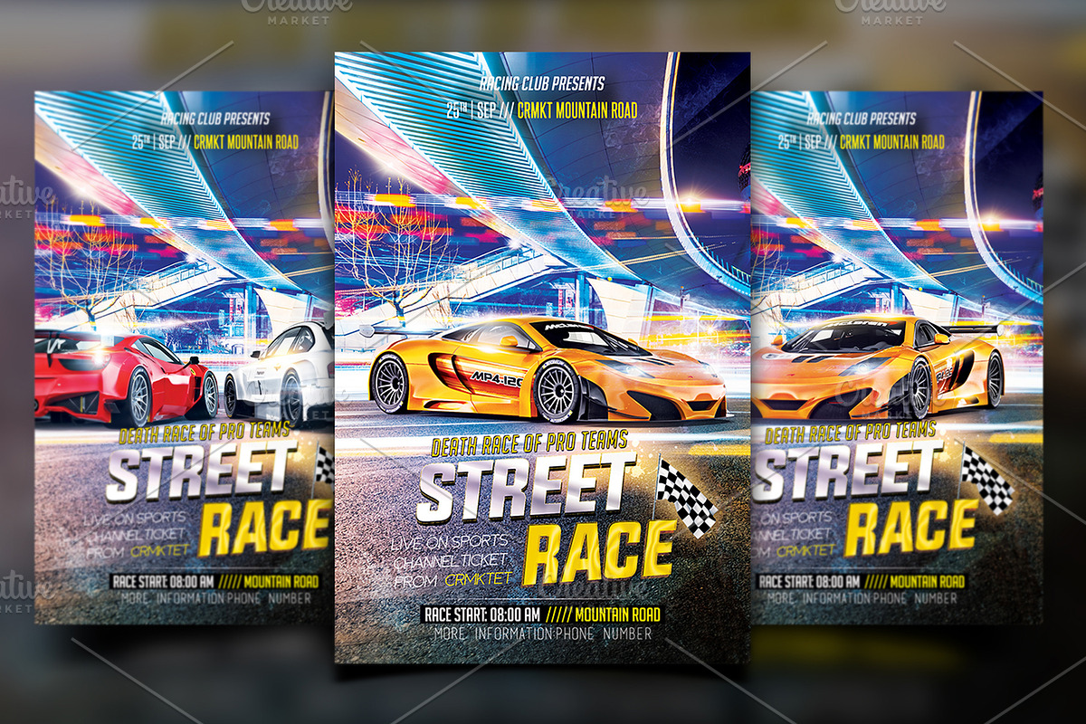 Street Race Flyer Template, a Flyer Template by Basez Flyers