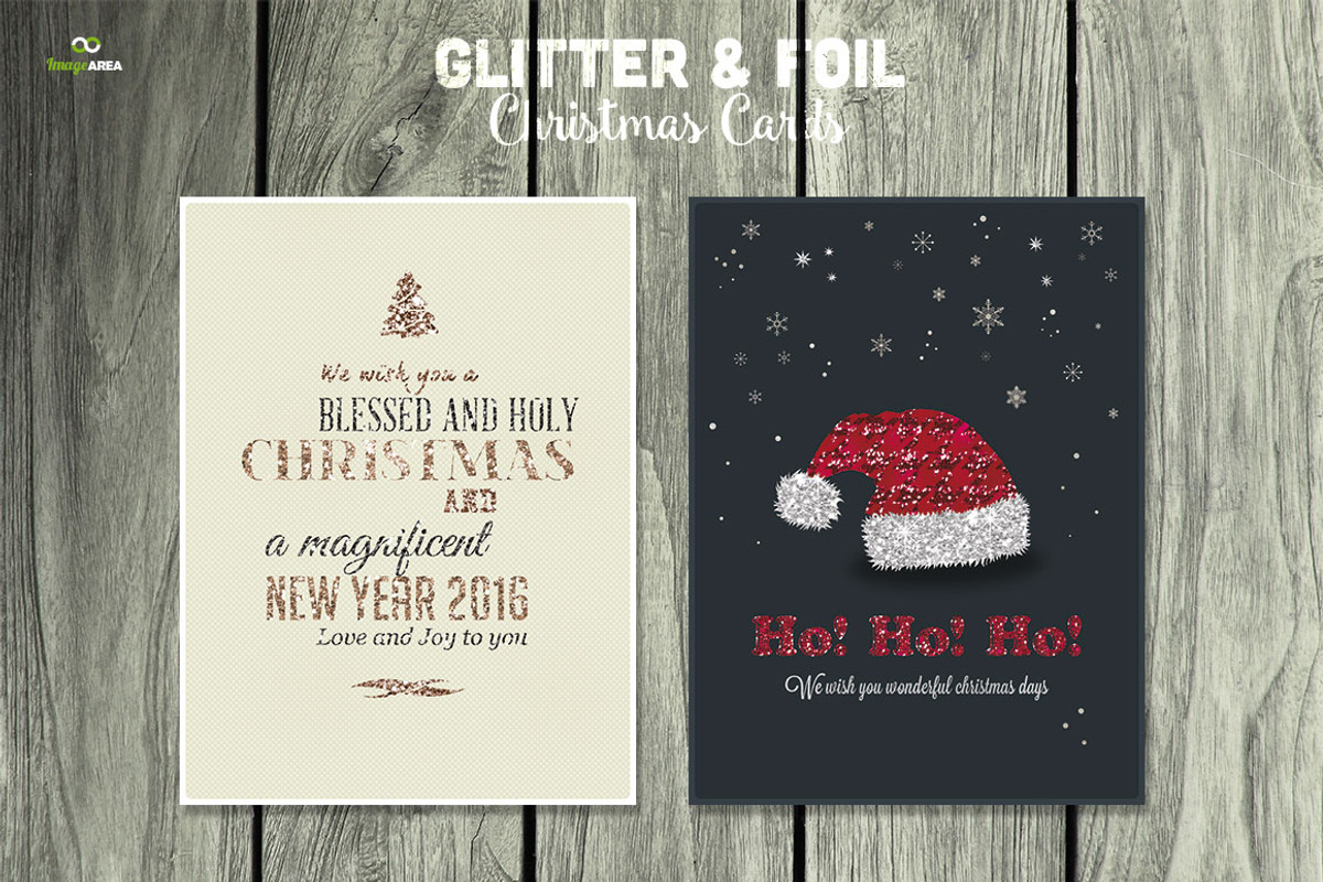 9 Hot Foil Christmas Cards PSD, a Card Template by Imagination Area