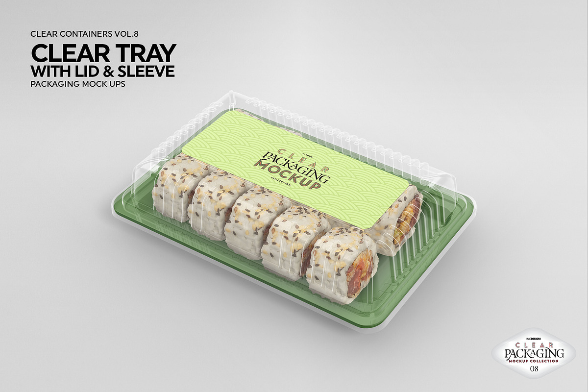 Clear Tray with Lid Packaging Mockup, a Packaging Mockup by INCDesign