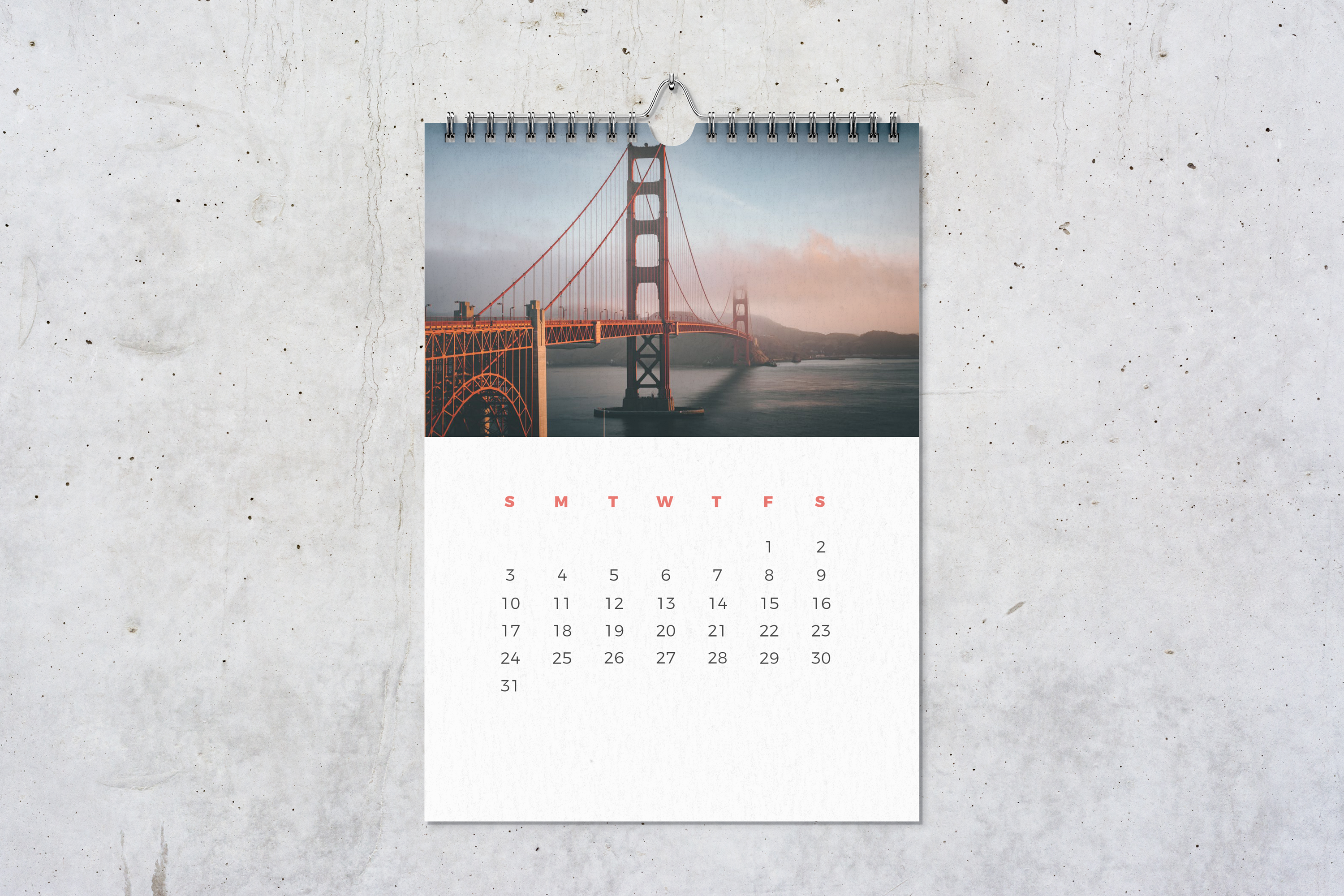 Portrait Wall Calendar Mockup, a Product Mockup by Mockupdaddy
