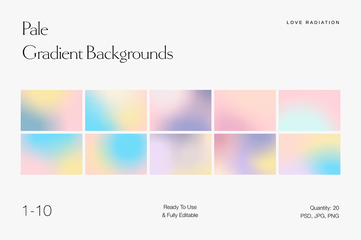 Pale Gradient Backgrounds PSD, an Object Graphic by Love Radiation Studio