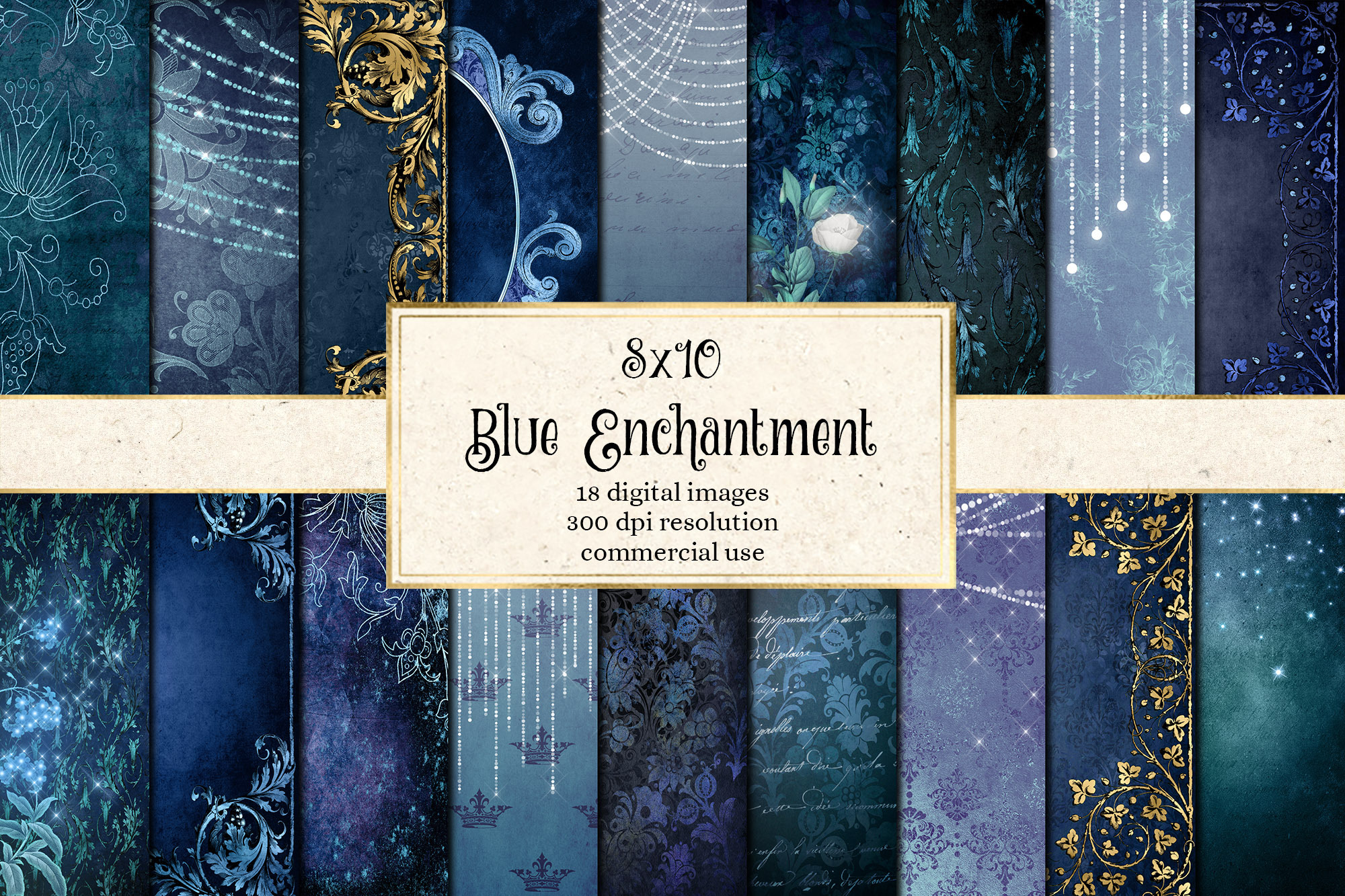 Blue Enchantment Digital Paper, a Texture Graphic by Digital Curio