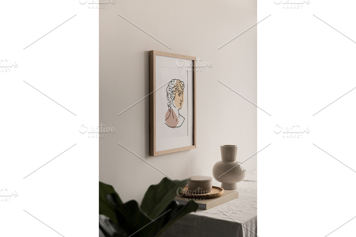 Ancient Greek Statue David Line Art, a Decorative Illustration by ...