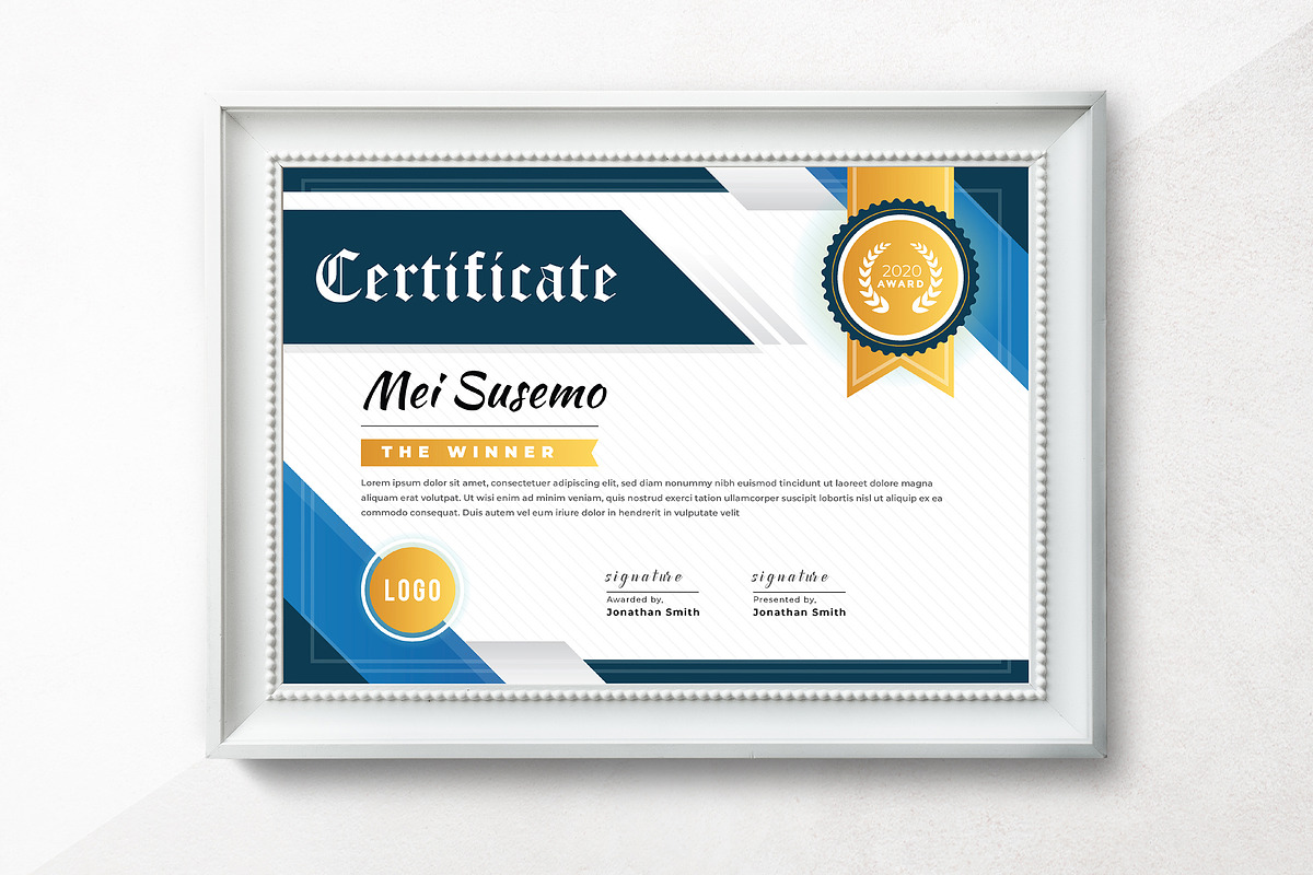 Diploma Certificate Design Template, a Stationery Template by ZAAS