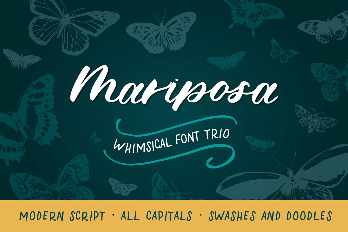 Mariposa Font Trio, a Script Font by Monarch Design Co.