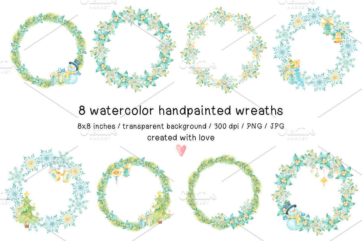 NEW YEAR watercolor clipart, a Decorative Illustration by Natalya_Mona ...
