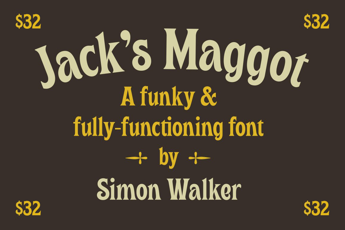 Jack’s Maggot, a Font by Simon Walker