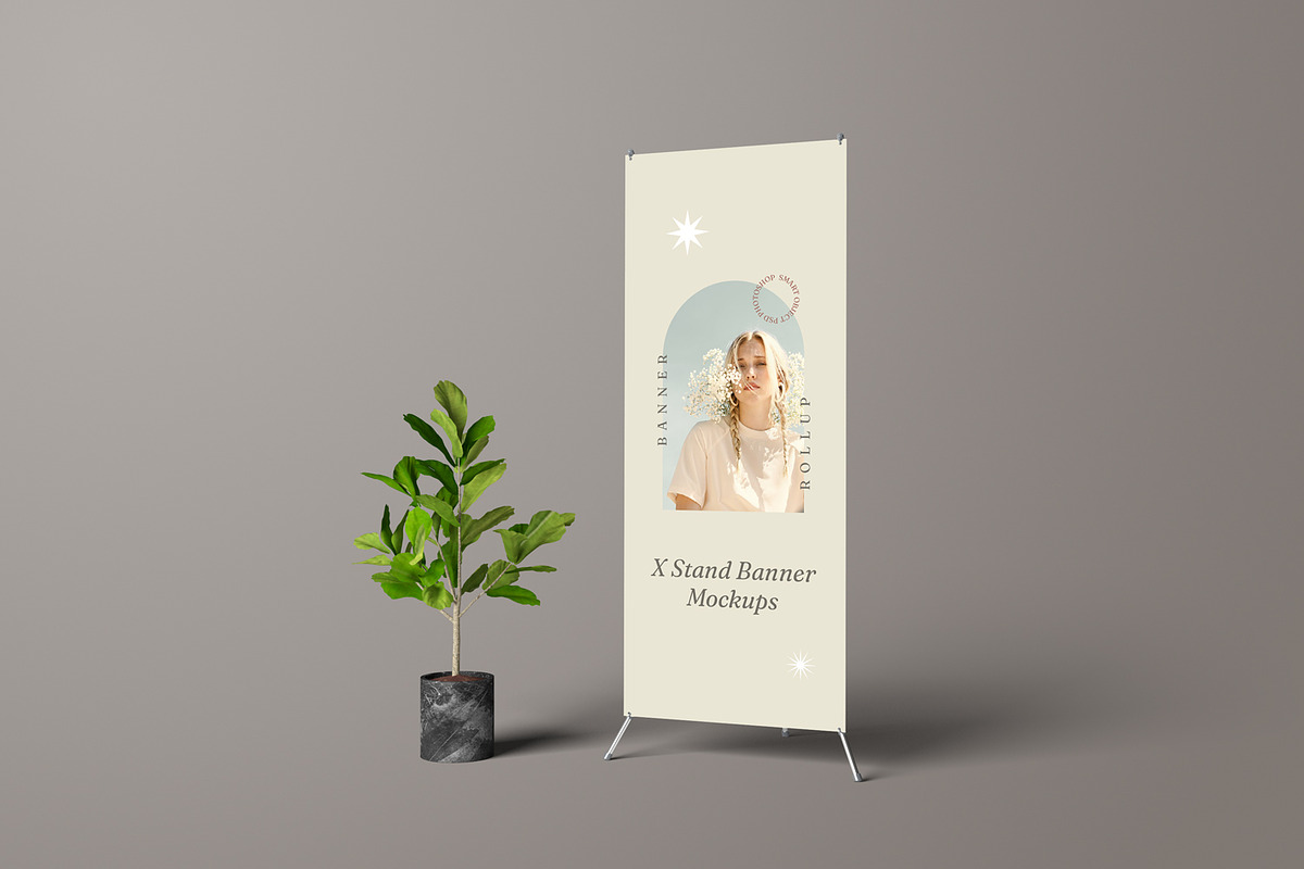 X Stand Banner Mockups, a Print Template by artimasa