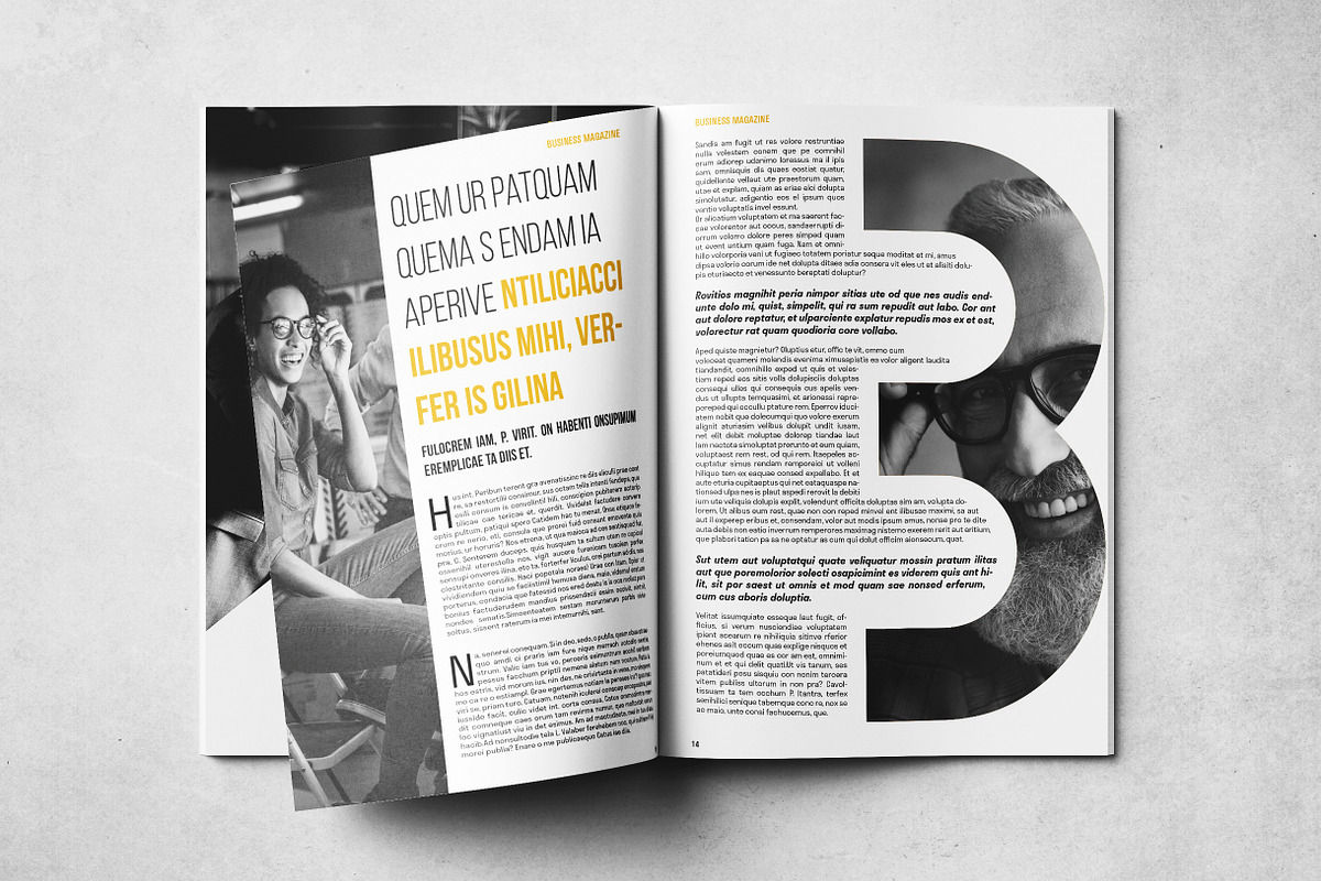Business Magazine Layout, a Magazine Template by Grkic Creative