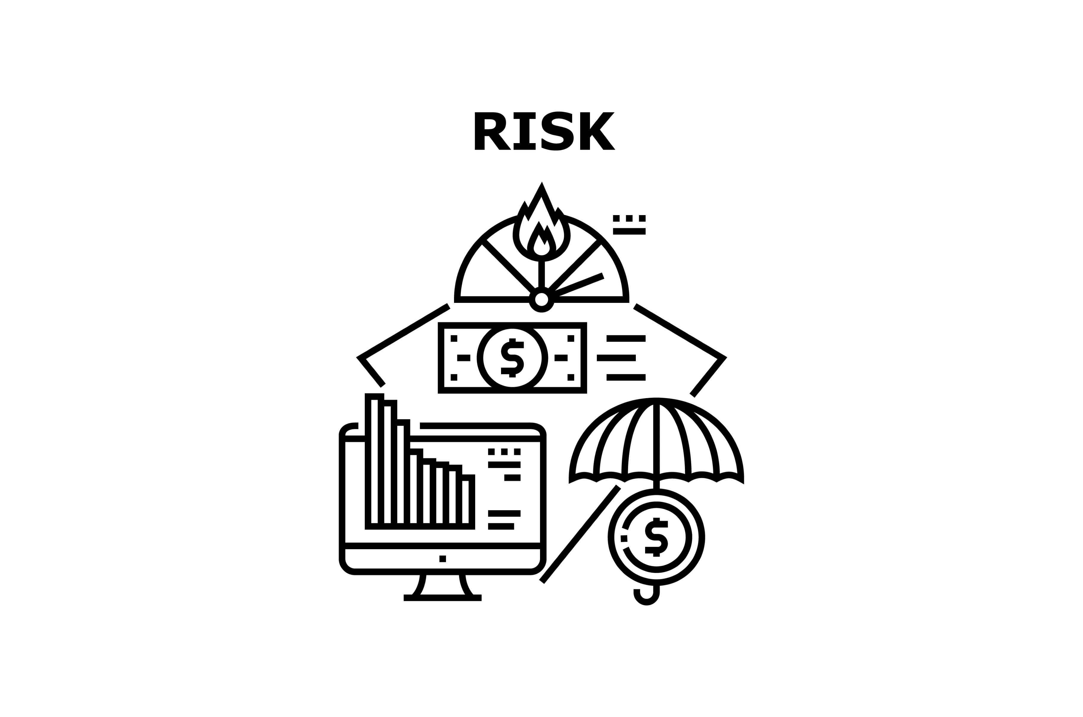 Financial Risk Vector Concept Black, a Finance Illustration by pikepicture