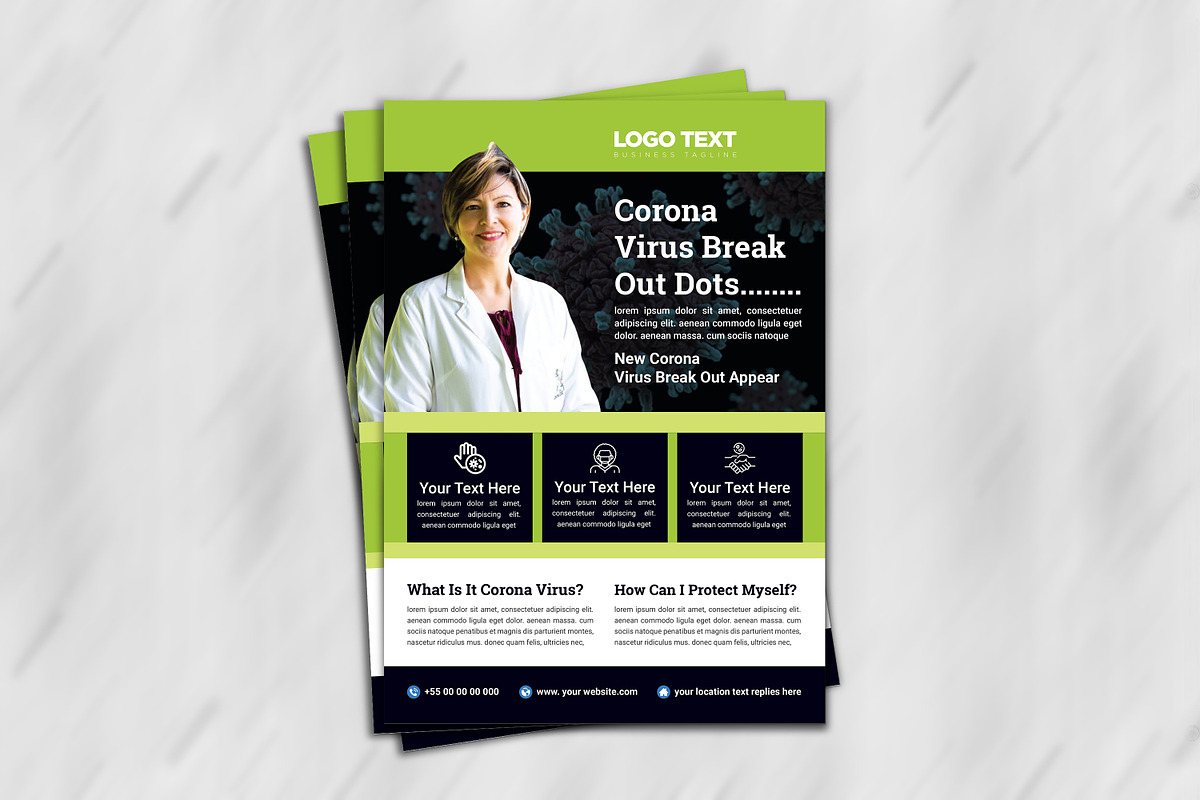 Corona Virus Flyer Design, a Flyer Template by MRI STUDIO