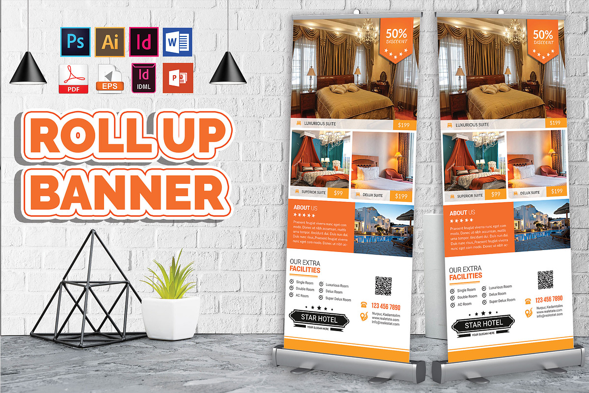 Hotel Roll Up Banner Vol-05, a Flyer Template by Imagine Design Studio