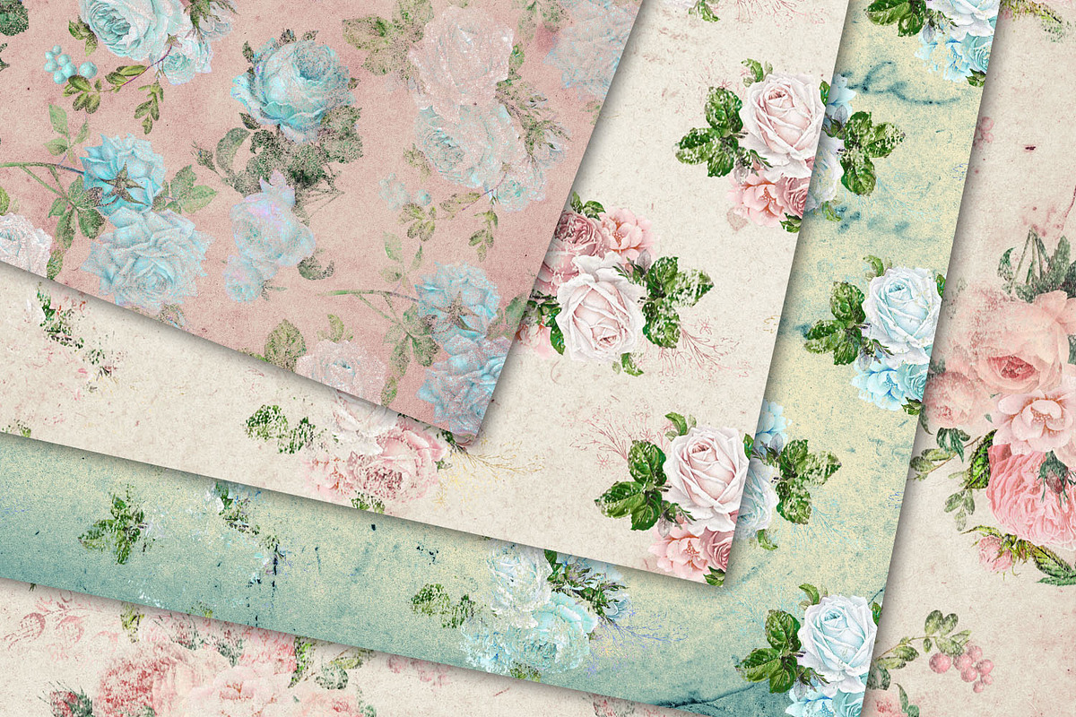 Shabby Paper Textures, a Texture Graphic by Digital Curio