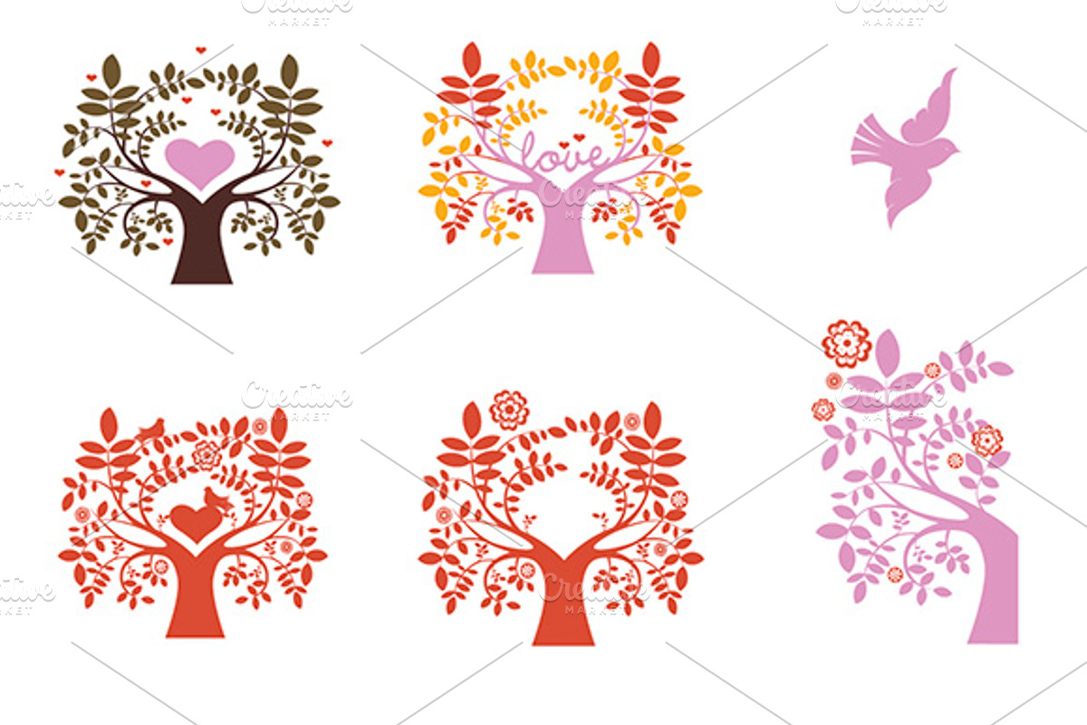 Spring trees/Png clipart, a Decorative Illustration by Alena