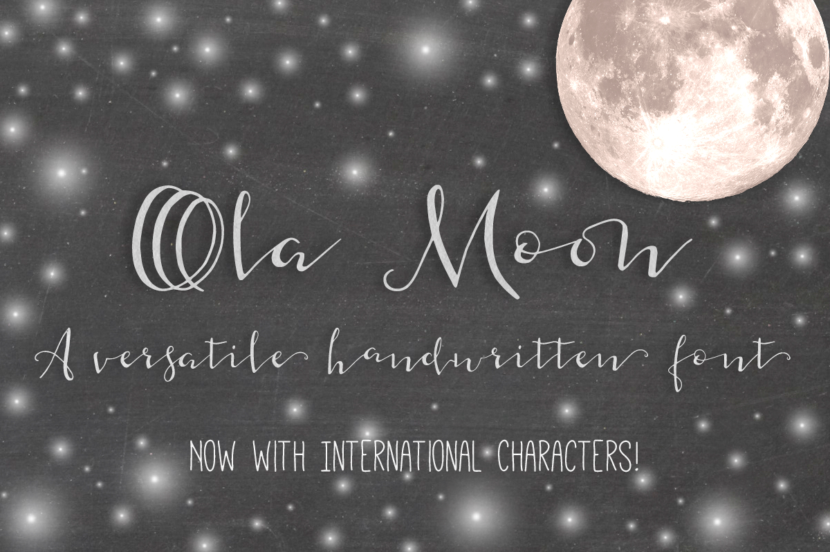 Ola Moon Typeface, a Script Font by Seven Seas Design Co.