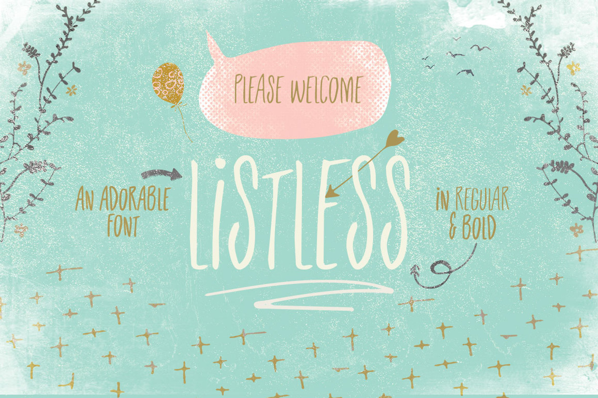 Listless Font Typeface, a Font by Creativeqube Design