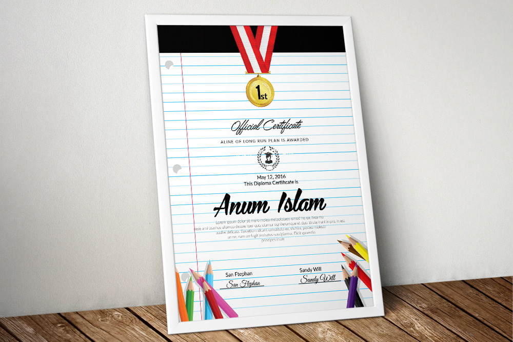 Paper Style Certificate Templates, a Stationery Template by Design Up