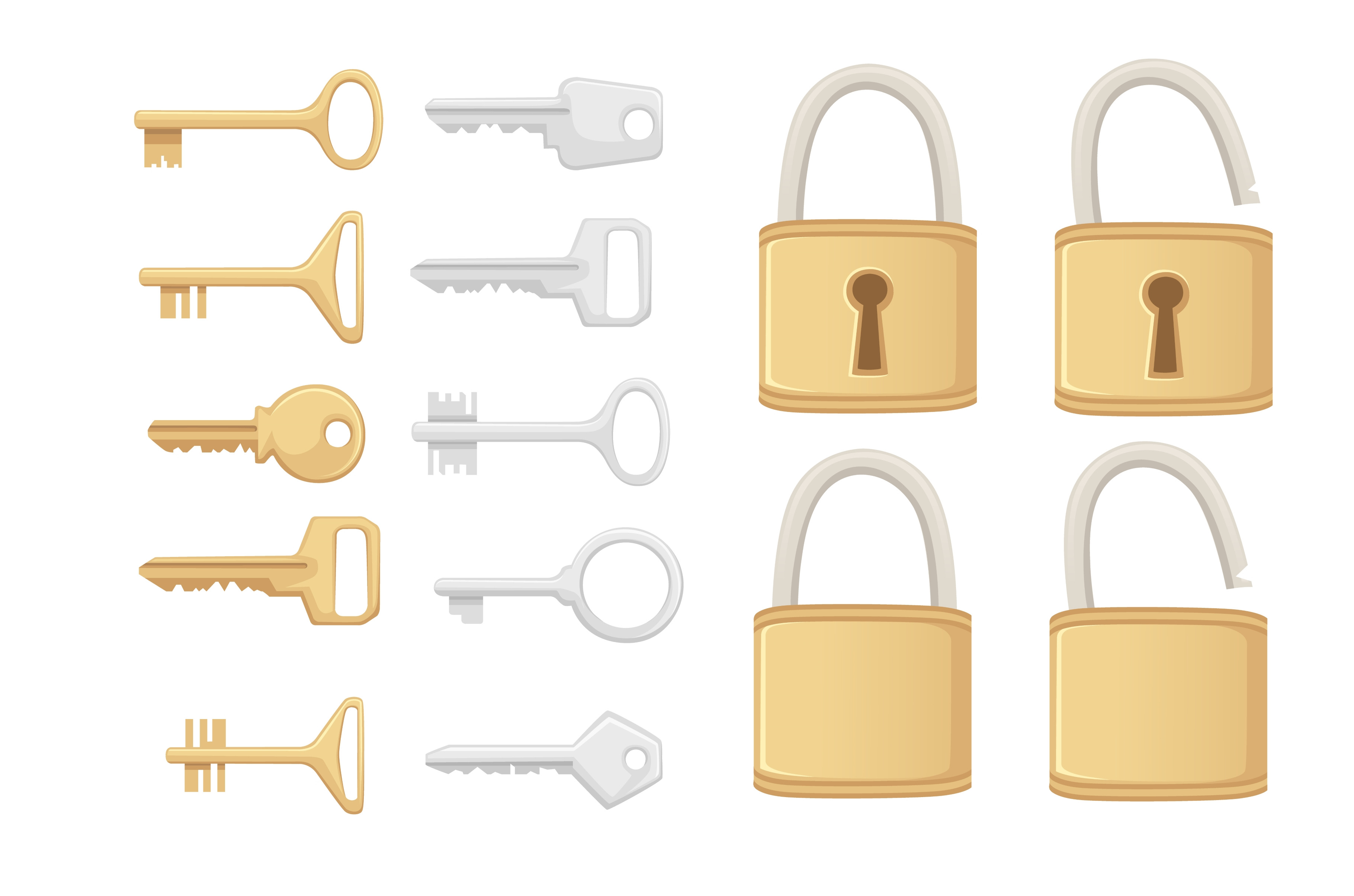 Set of different form lock metal, an Object Graphic by Alfmaler