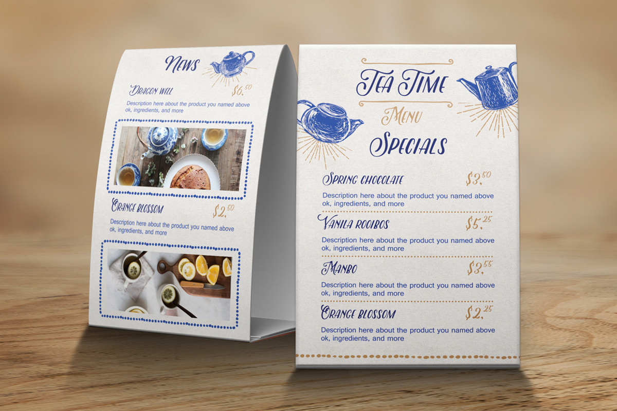 Tea House Menu Pack, a Brochure Template by ZiziMarket