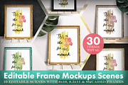 Editable Frame Mockups Scenes Bundle | Print Templates ~ Creative Market