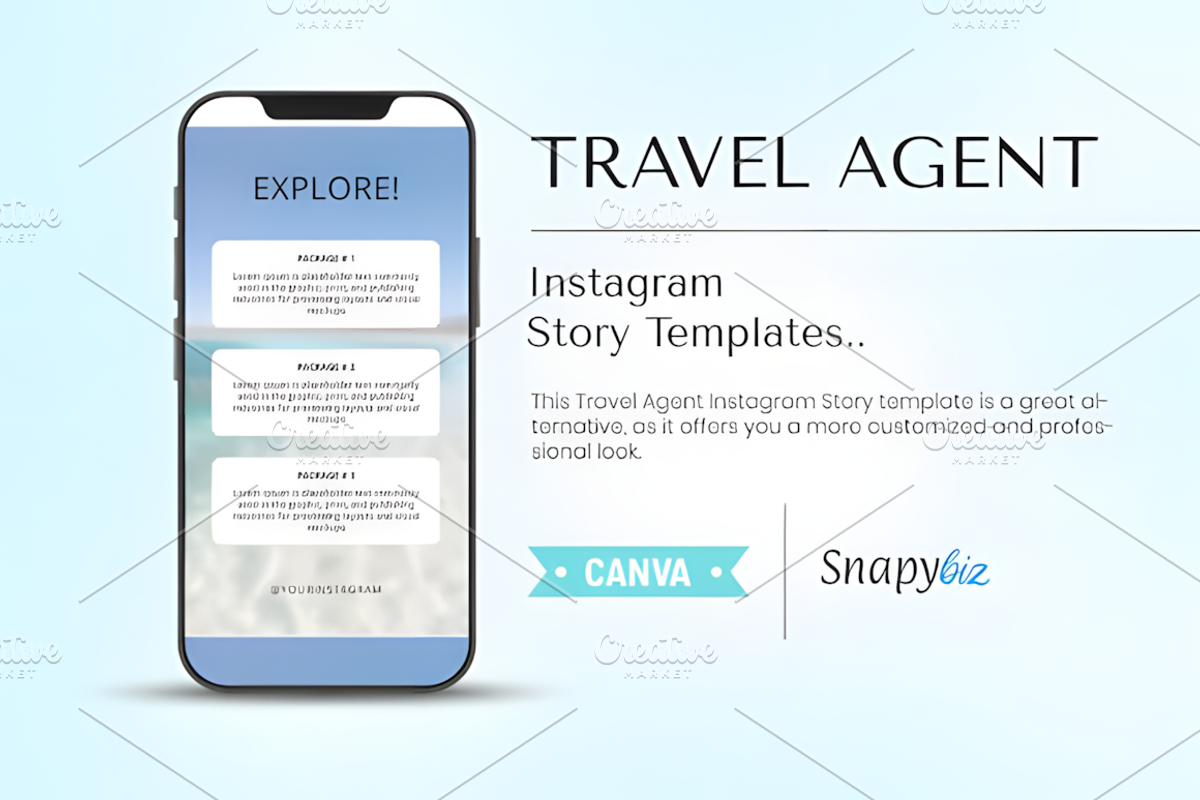 Travel Agent IG Canva Story Template, a Social Media Template by Ink ...