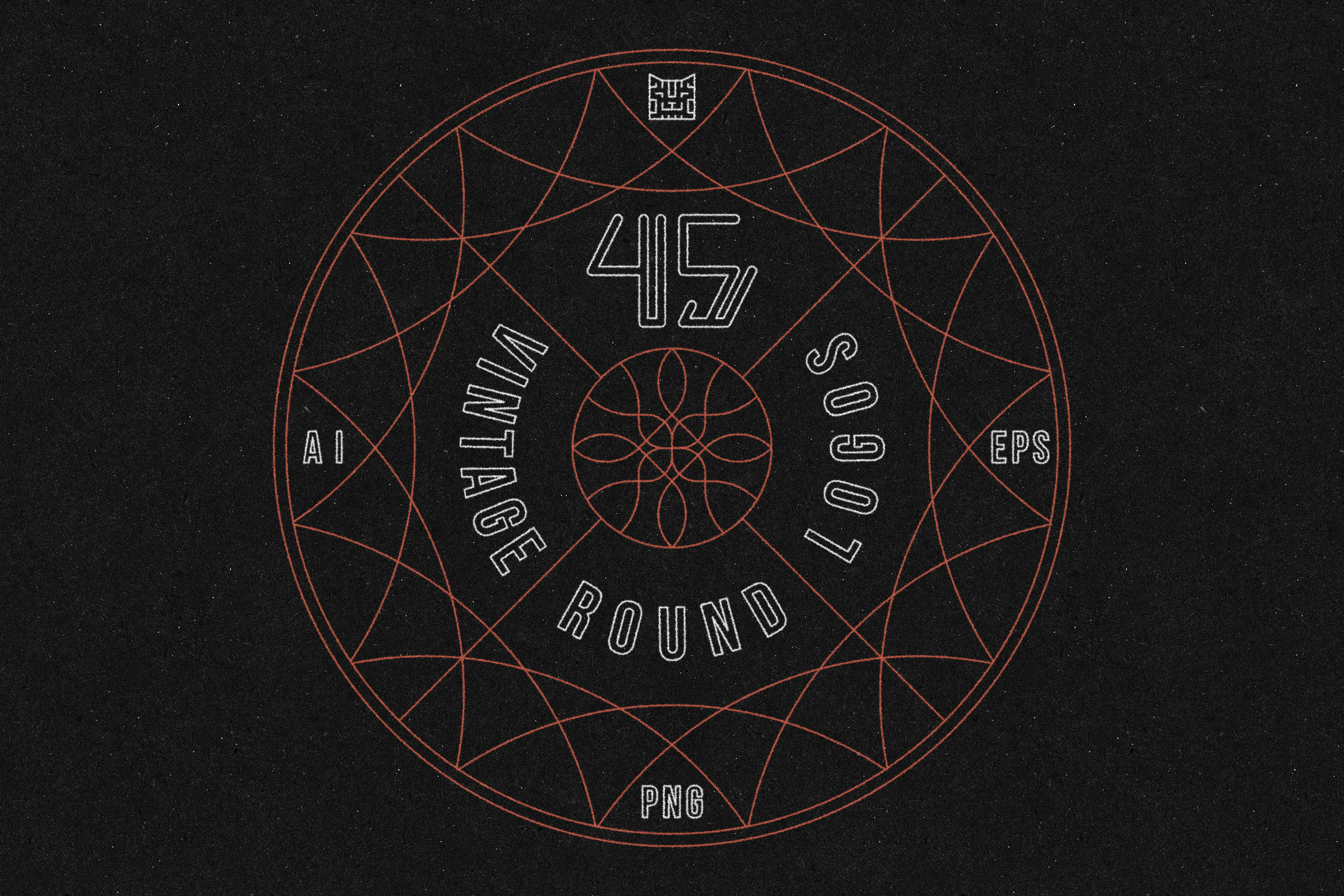 45 VINTAGE ROUND LOGOS, an Object Graphic by 2DFUNS