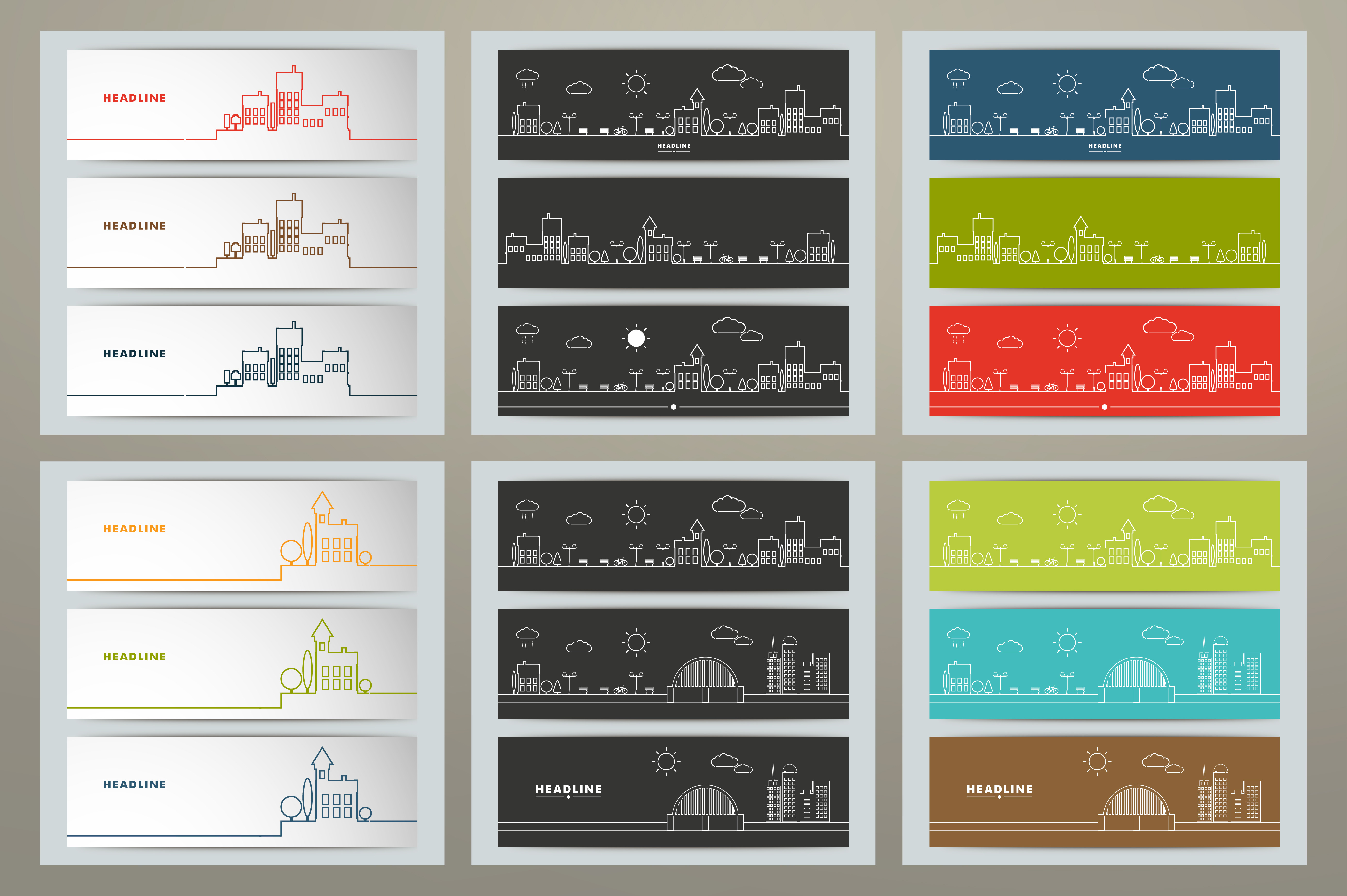 Set urban landscape, a Websites & App Template by Haisonok