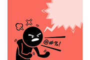 Angry Man Cursing Complain Meme, a Person Illustration by Leremy Stick ...
