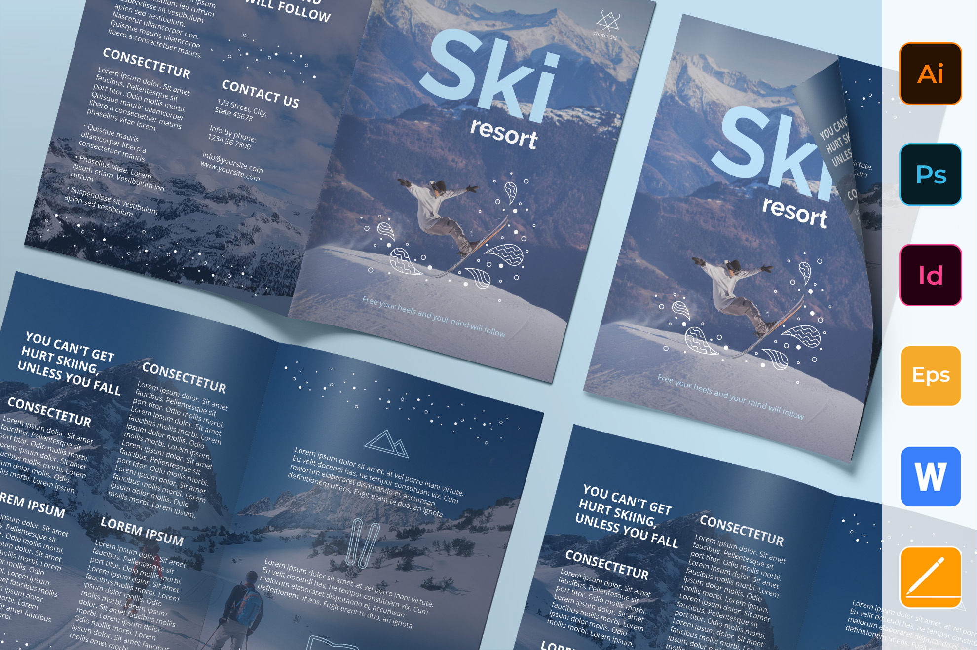 Ski Resort Brochure Bifold, a Brochure Template by TemplatesNow!