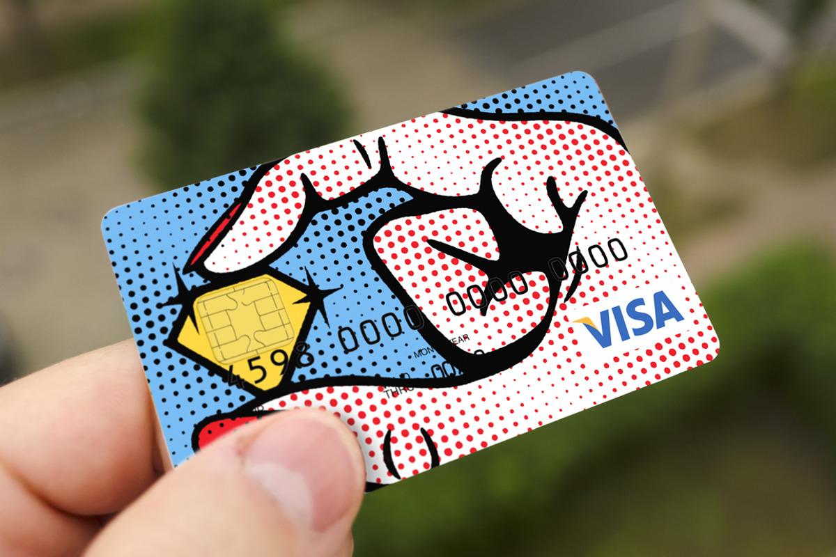 Pop–Art Diamond Bank Card Design, an Illustration by Template Farm