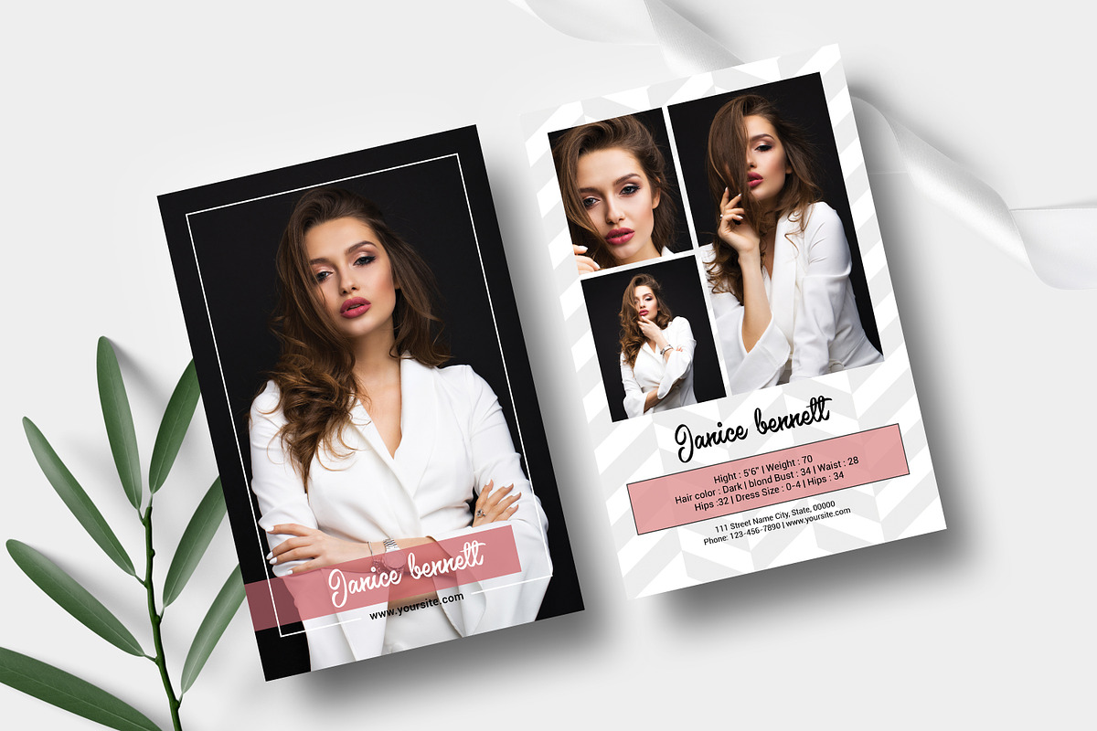 Modeling Comp Card Template, a Stationery Template by Ultimate Template ...