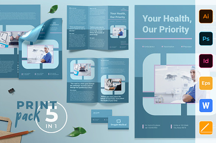Medical Clinic Print Pack, a Poster Template by TemplatesNow!