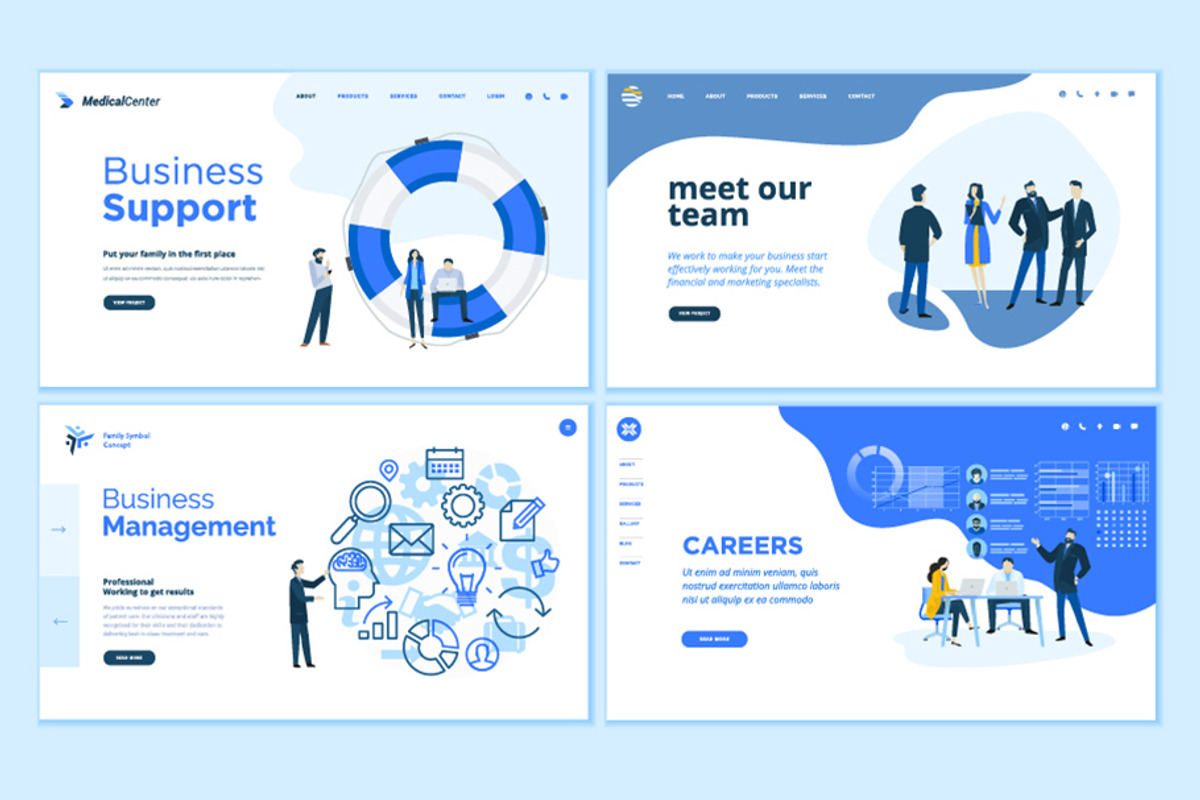 Set of Business Web Page Designs, a Templates & Theme by PureSolution