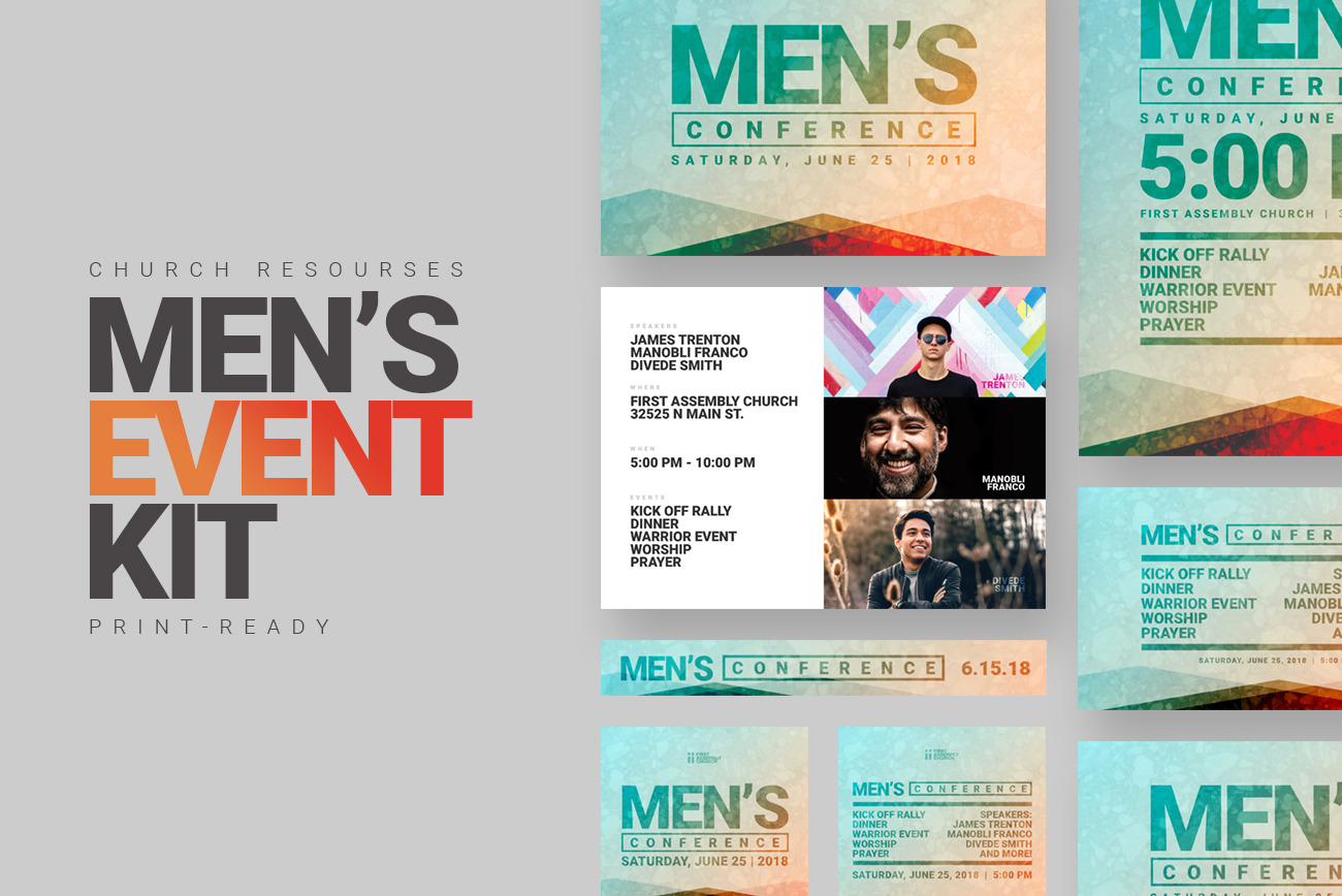 Men's Church Event Kit, a Card Template by Church Resources Depot