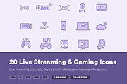 20 Live Streaming & Gaming Icons, an Icon by Creative VIP
