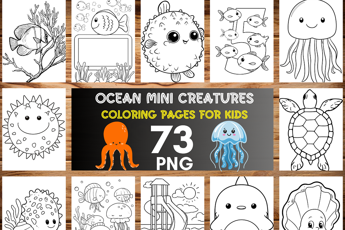 Ocean Mini Creatures Coloring Pages
