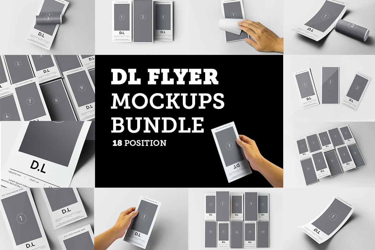DL Flyer Mockups Bundle, a Print Template by Kongkow