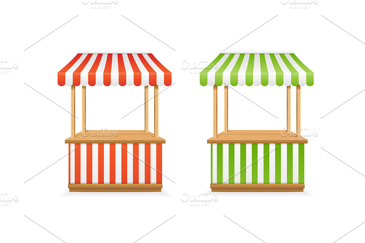Market Stall Template Mockup Set., an Object Graphic by Vector and ...