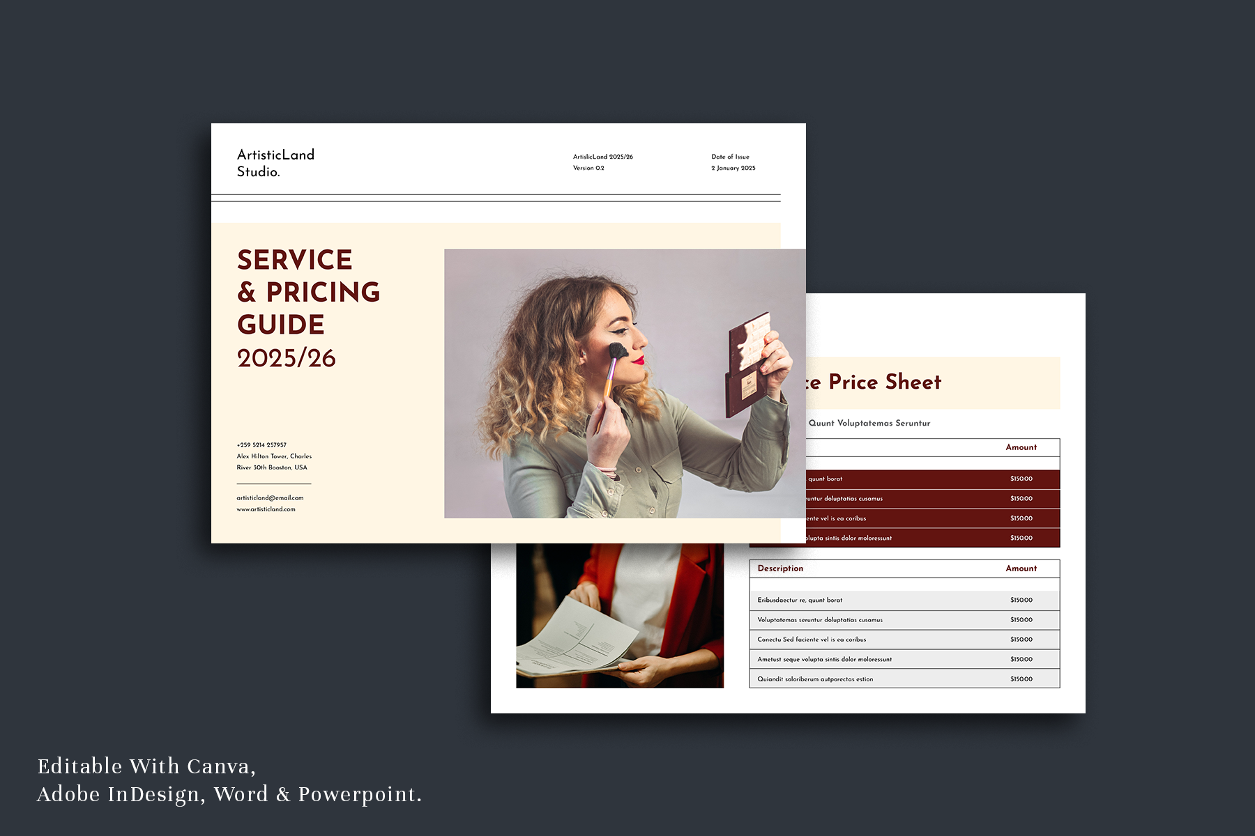 Service and Pricing Guide Template, a Brochure Template by ArtisticLand