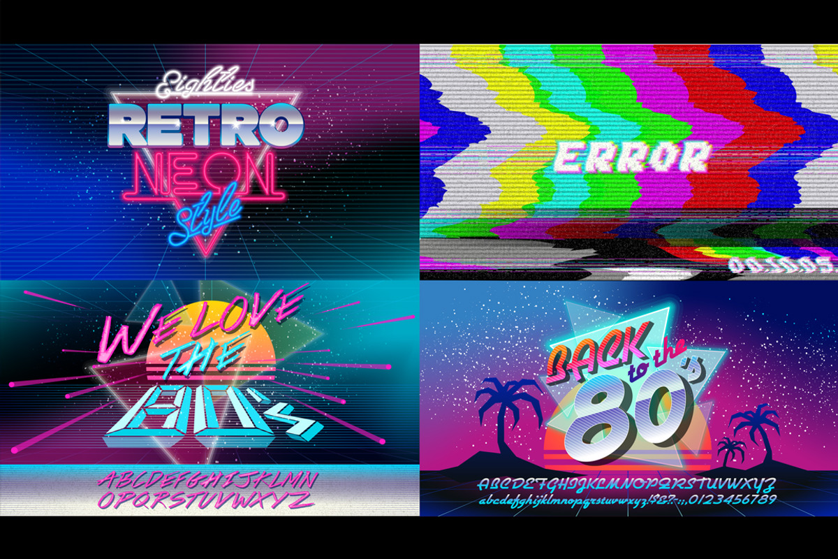 80's Retro banners and posters, a Texture Graphic by brainpencil